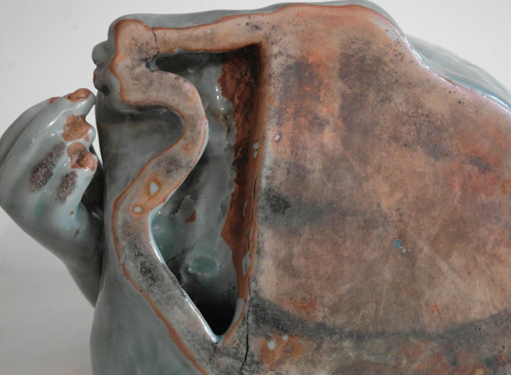 Japanese Pottery Monkey Statue at 1stDibs