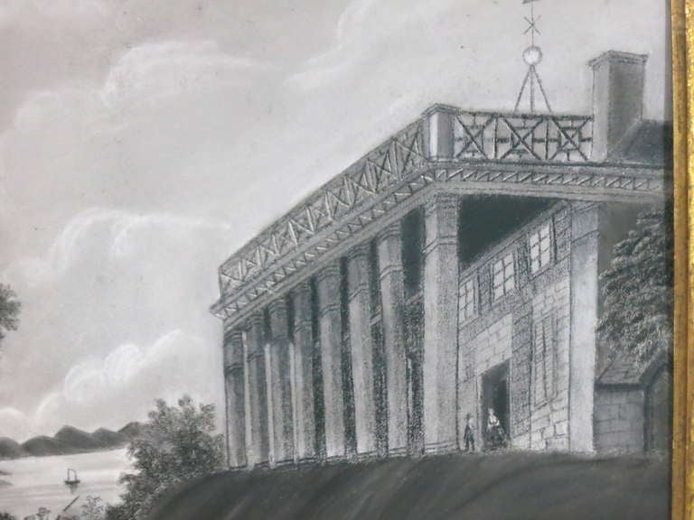 Sandpaper Drawing of Mt Vernon at 1stDibs