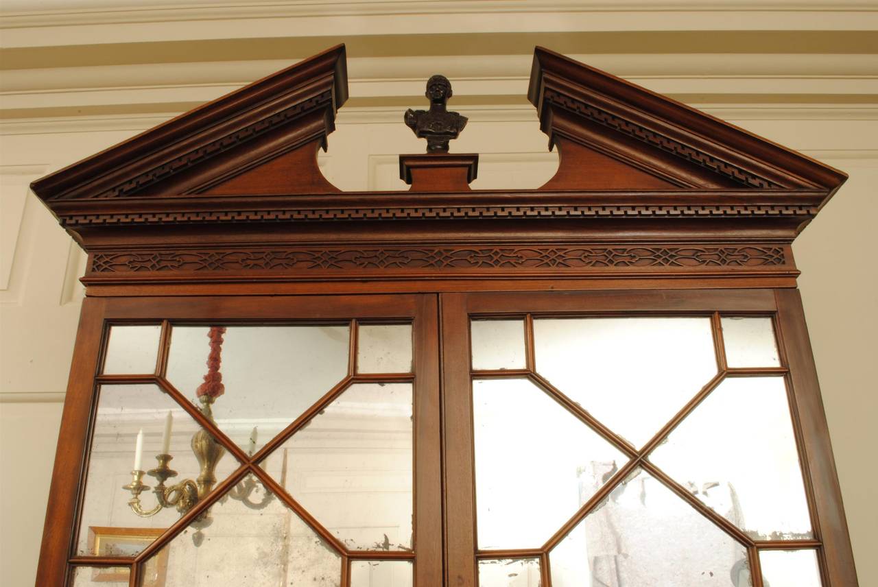 Mirrored Door Bureau Bookcase at 1stDibs