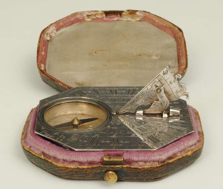 Butterfield type silver sundial at 1stDibs