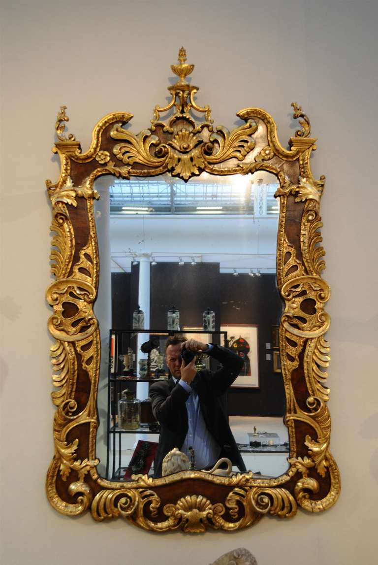 North European walnut and gilt mirror at 1stDibs