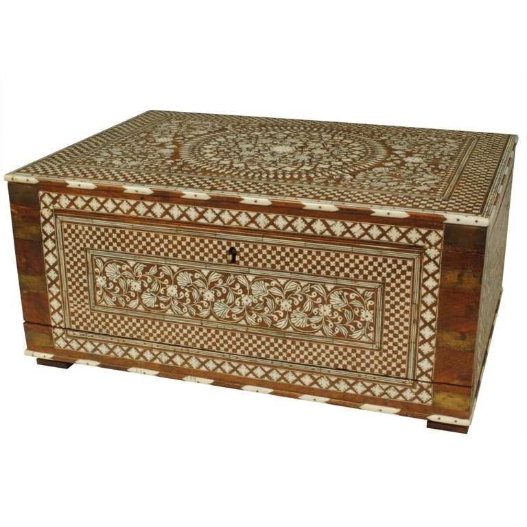Indian Ivory inlaid writing box at 1stDibs
