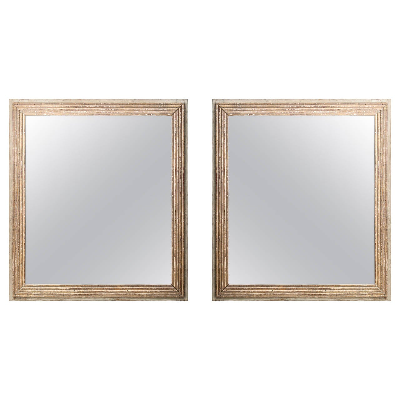 18th Century Pair of Reeded Mirrors at 1stDibs