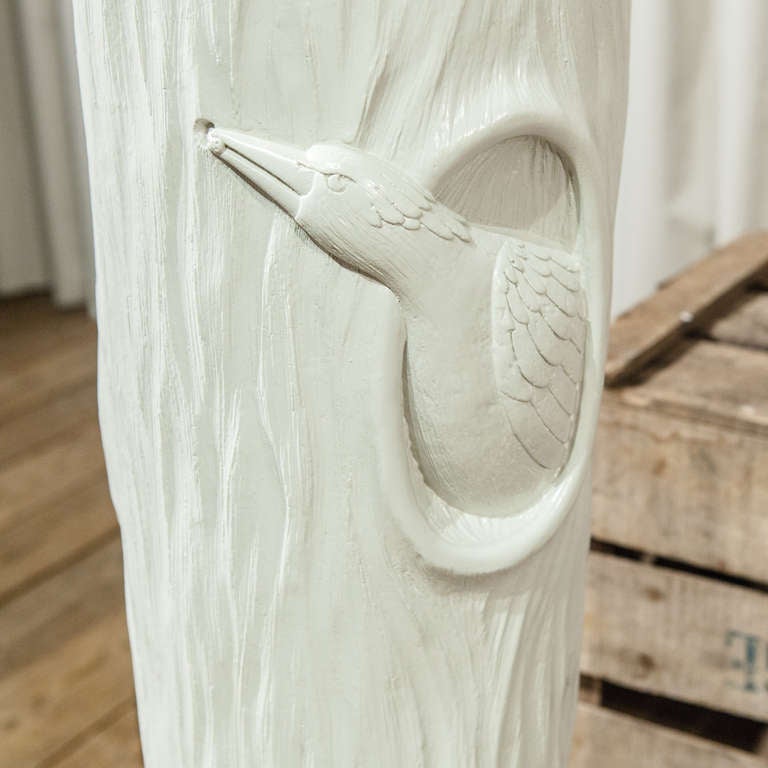 A White Ceramic Tree Trunk Floor Lamp at 1stDibs