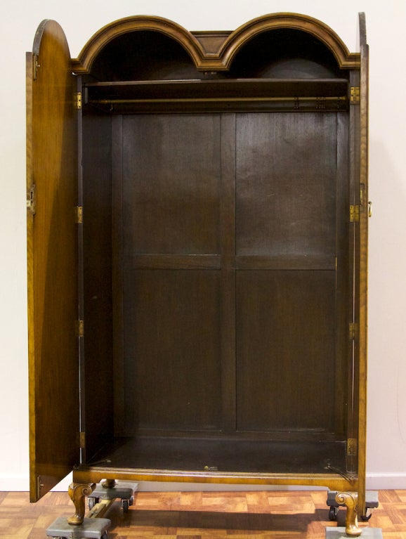 English Queen Anne Style Double Dome Top Wardrobe at 1stDibs
