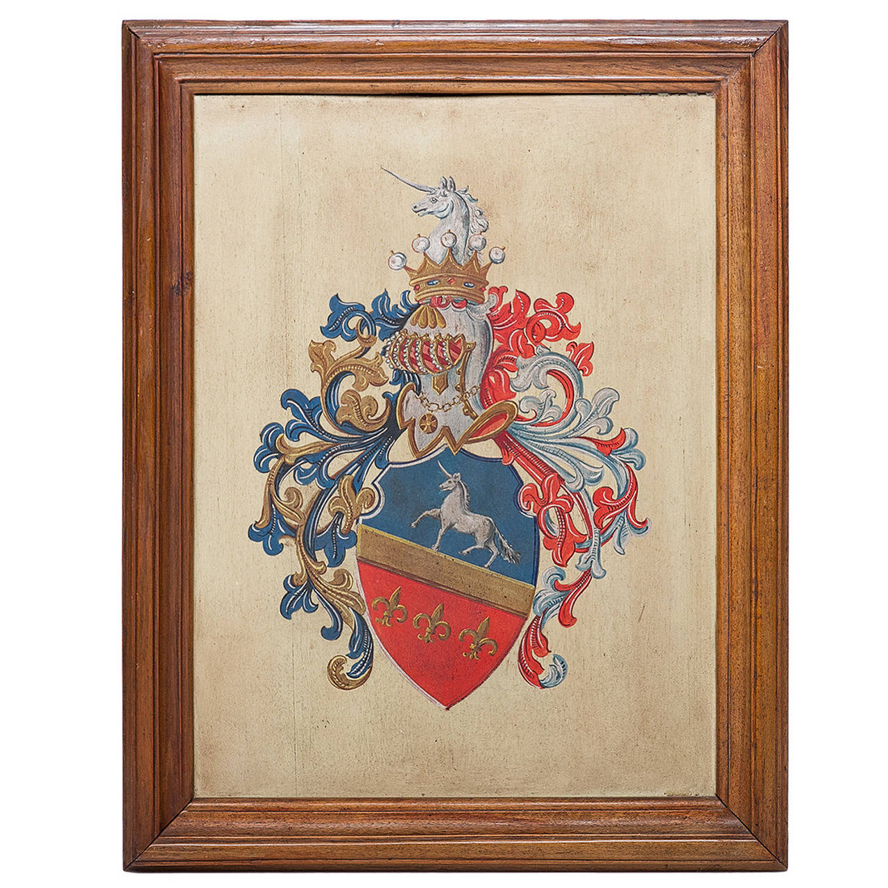 Heraldry Painting of a Coat of Arms on Board at 1stDibs
