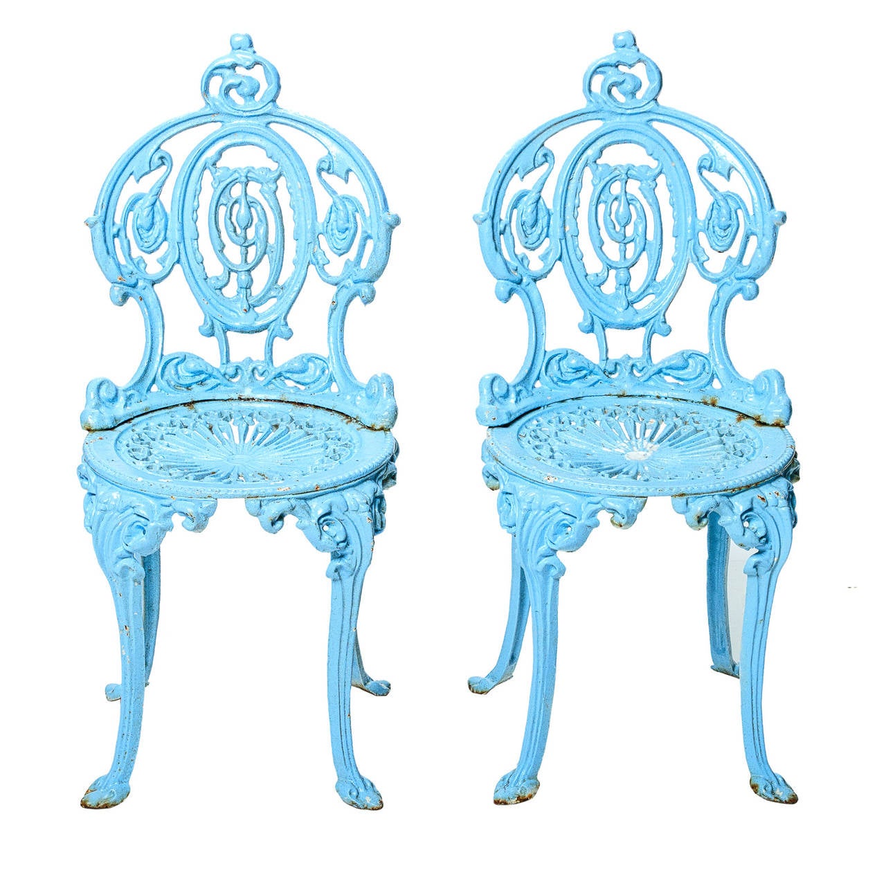 Pair of English Victorian Cast Iron Garden Seats at 1stDibs