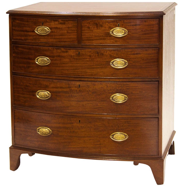 19th Century English Bow-Front Chest at 1stDibs
