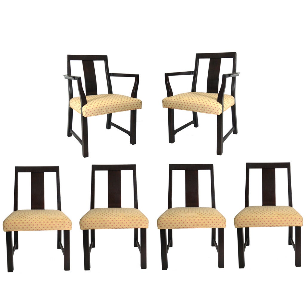 Set of Six Dining Chairs designed by Edward Wormley for Dunbar at 1stDibs