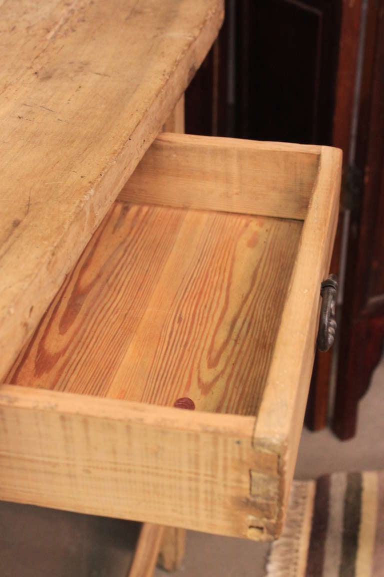 19thc Chinese Pine Side Work Table For Sale at 1stDibs