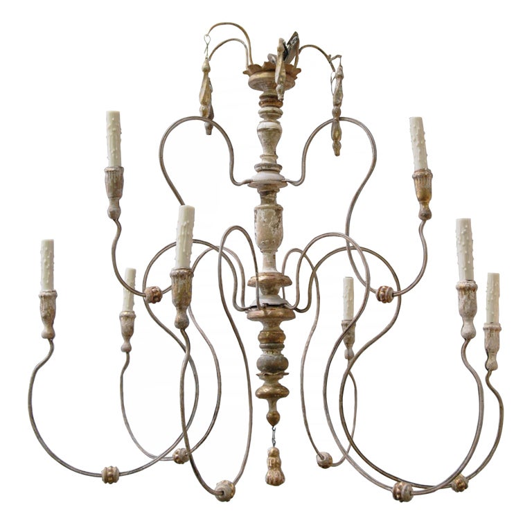 Italian Wood Chandelier at 1stDibs