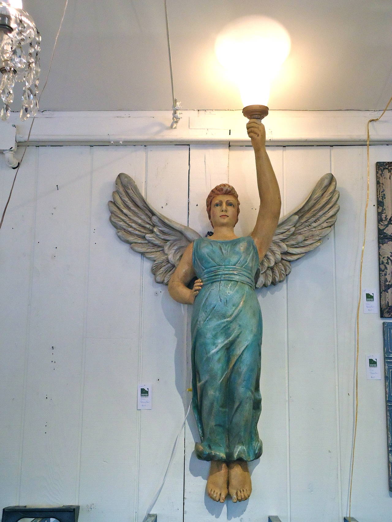 Fabulous Large Angel Sculpture Sconce at 1stDibs