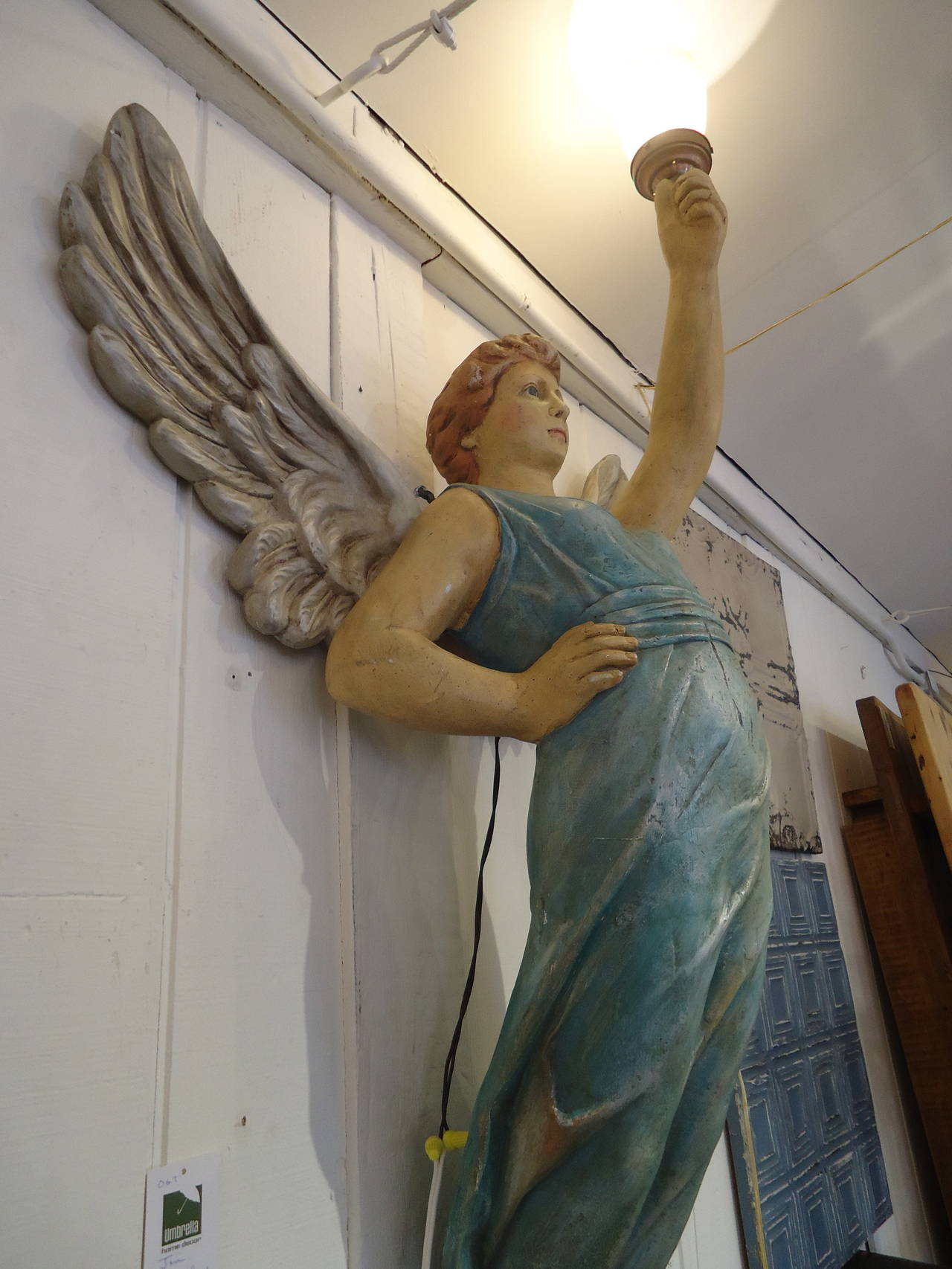 Fabulous Large Angel Sculpture Sconce at 1stDibs