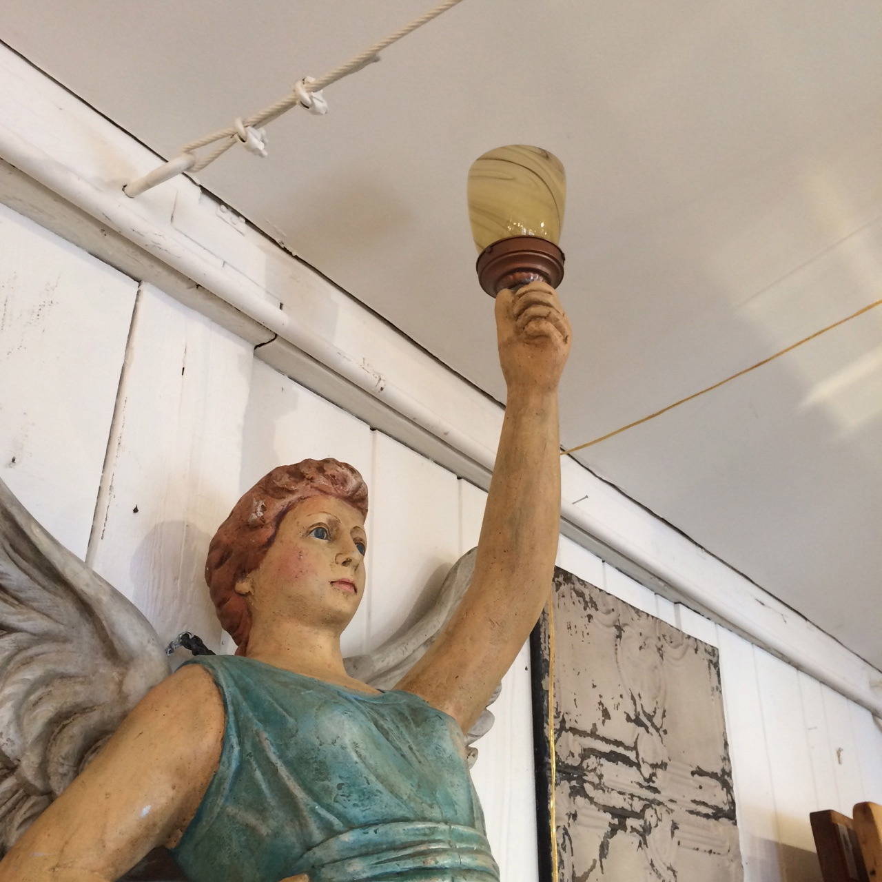Fabulous Large Angel Sculpture Sconce at 1stDibs