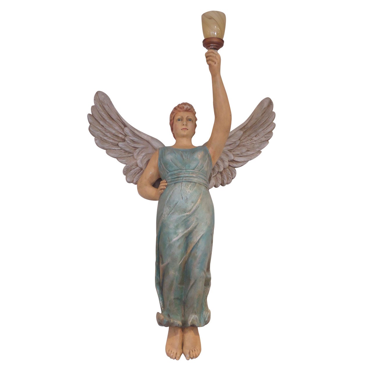 Fabulous Large Angel Sculpture Sconce at 1stDibs