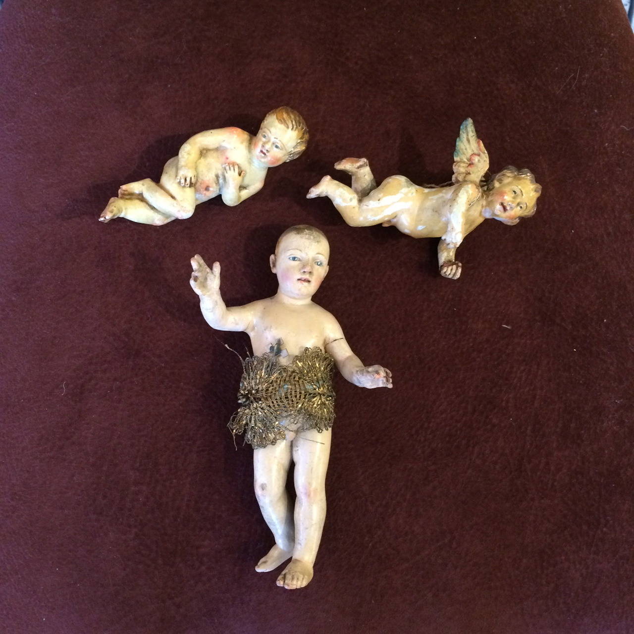 Precious Carved Wood Angel Relic For Sale at 1stDibs