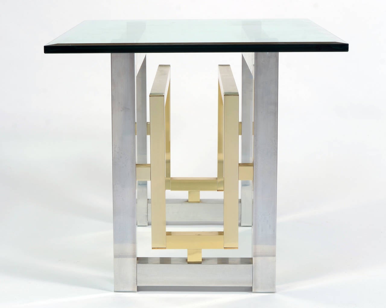Pair of Chrome and Brass Pierre Cardin Style End Table Bases at 1stDibs