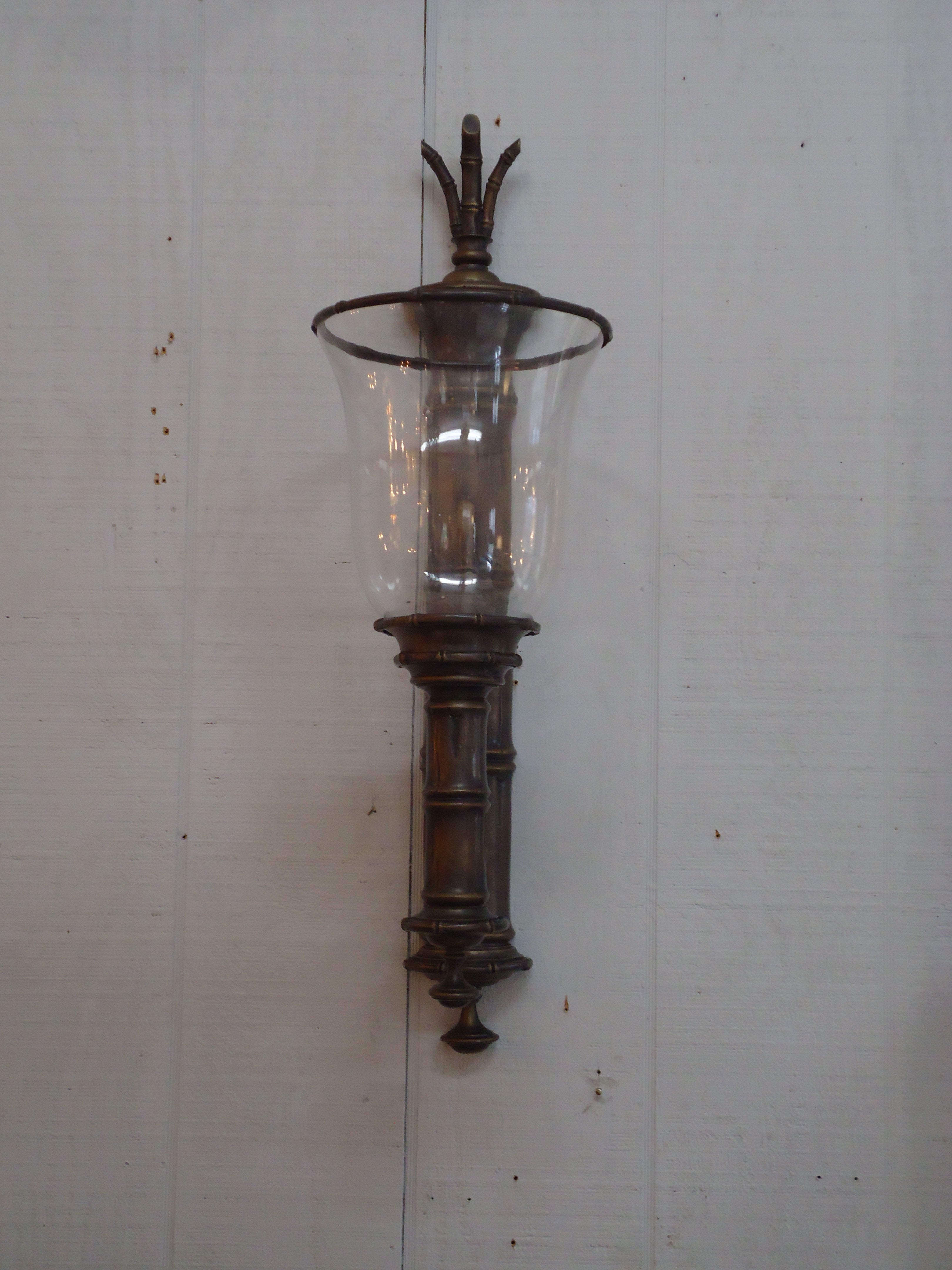 Pair of Very Large Brass Faux Bamboo Sconces at 1stDibs