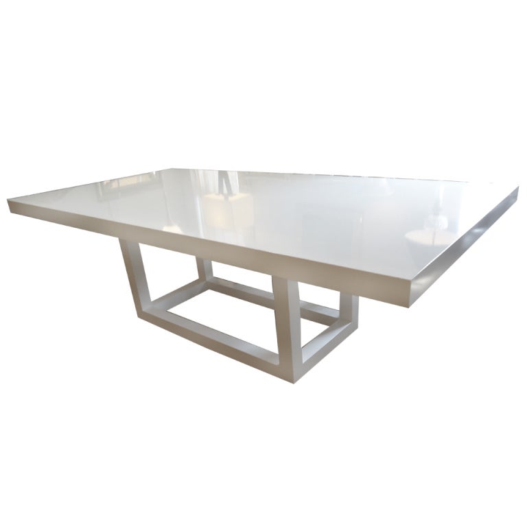 Midcentury Modern White Laquer Dining Table at 1stDibs