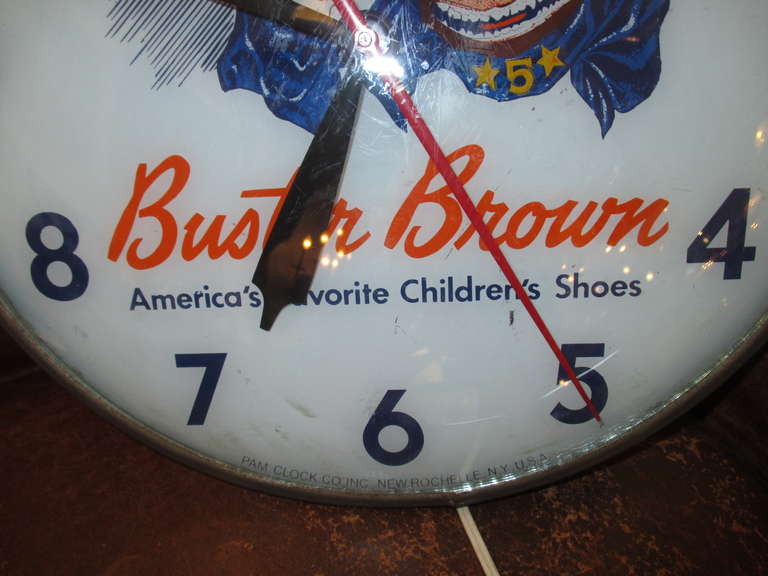 Rare Vintage Buster Brown Wall Clock at 1stDibs | vintage buster brown ...