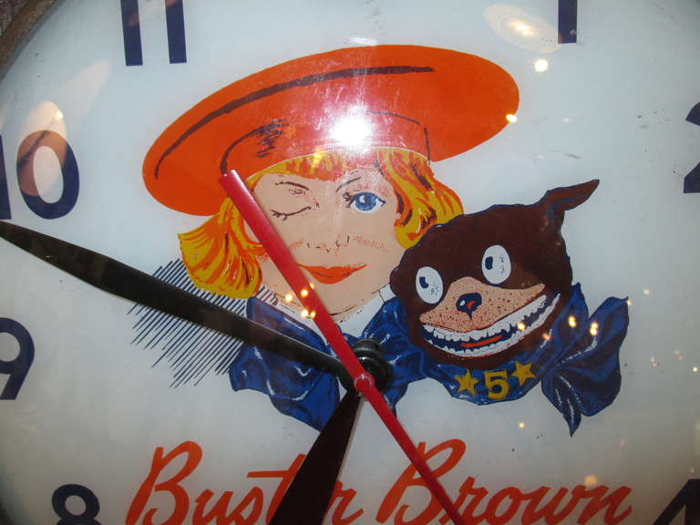 Rare Vintage Buster Brown Wall Clock at 1stDibs | vintage buster brown ...