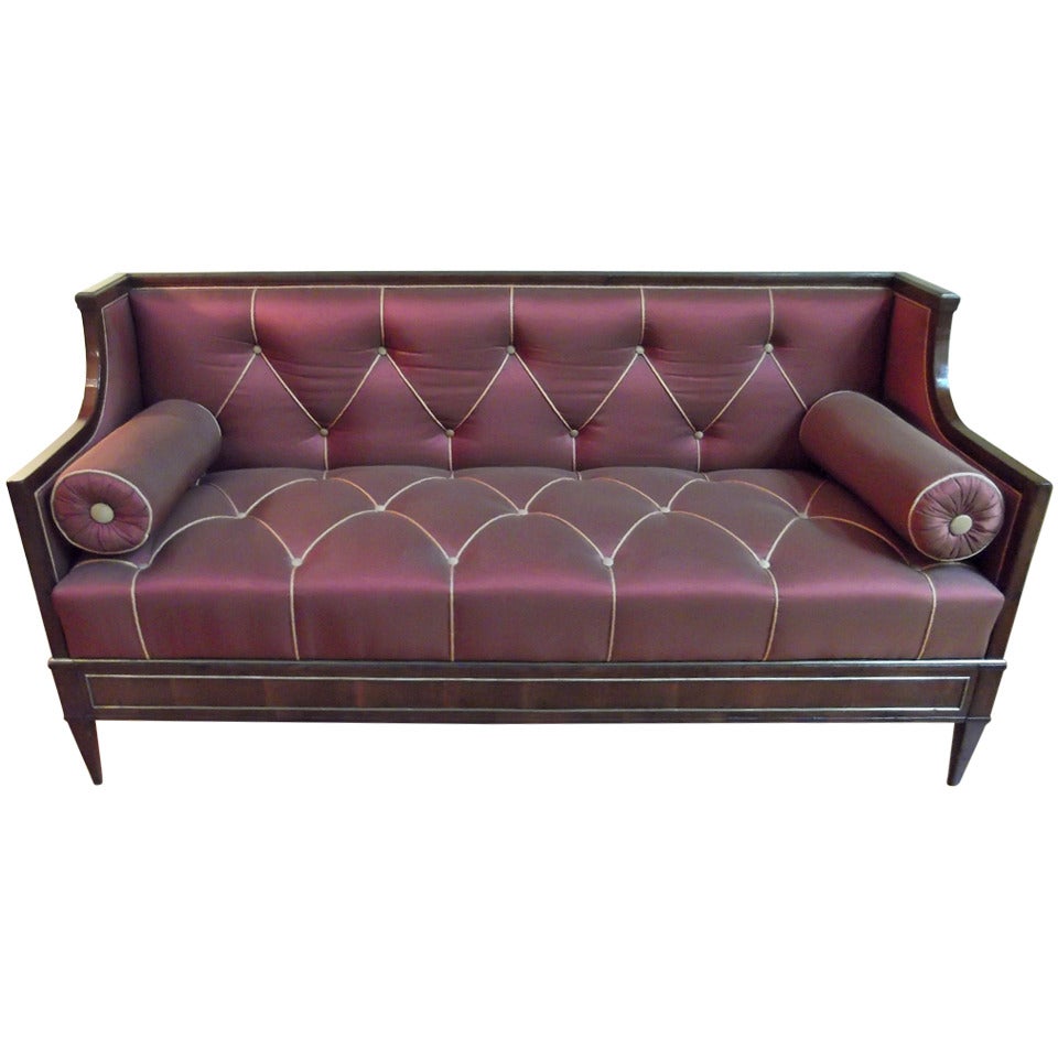 Fabulous Baltic Neoclassical Yew and Parquetry Sofa at 1stDibs