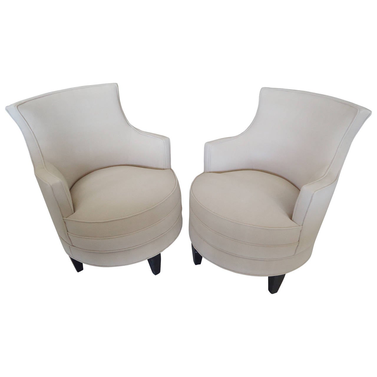 Pair of 1970s Camel Hair Swivel Tub Chairs at 1stDibs