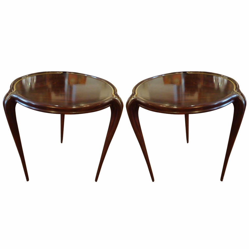 Pair of Sublime Clement Rousseau End Tables at 1stDibs