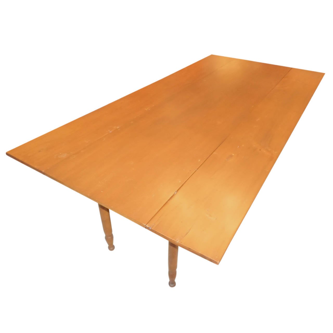 Pine and Maple Drop Leaf Farm Table at 1stDibs