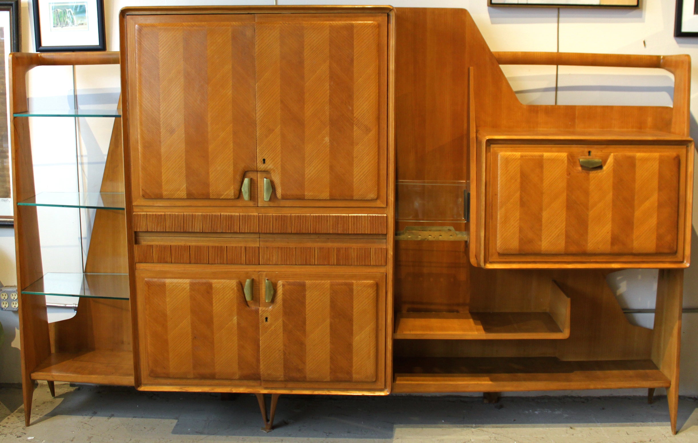 Stunning Mid-Century Italian Wall Unit For Sale at 1stDibs