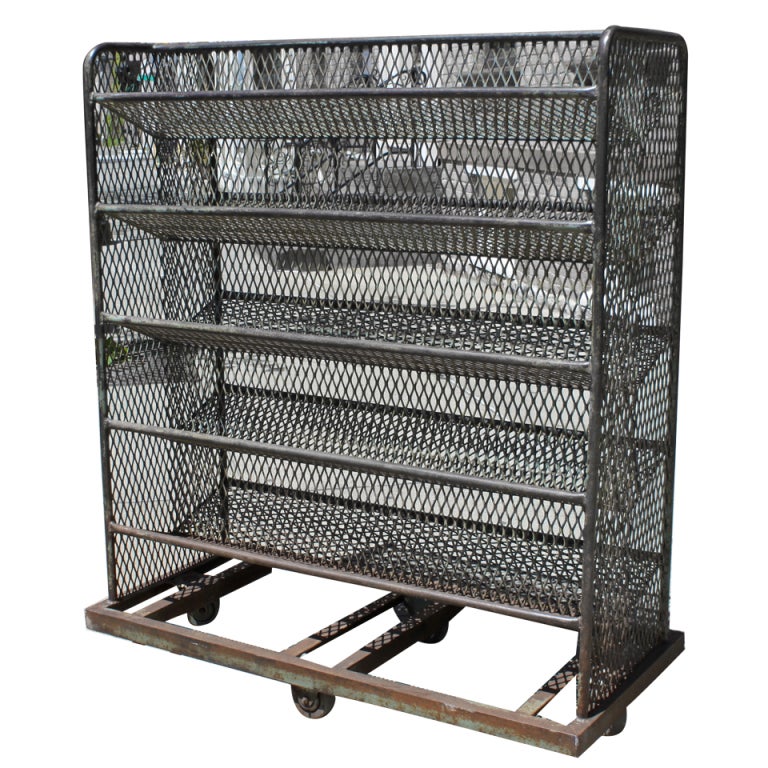 Jim's Rolling Factory Shelves at 1stDibs