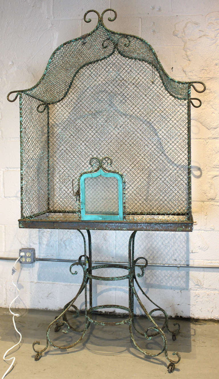 Antique French Birdcage with Stand at 1stDibs