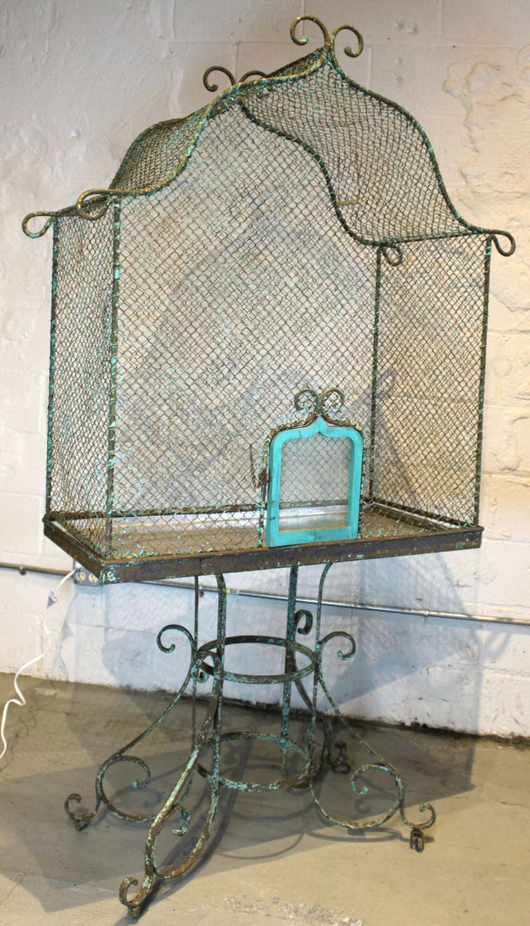 Antique French Birdcage with Stand at 1stDibs