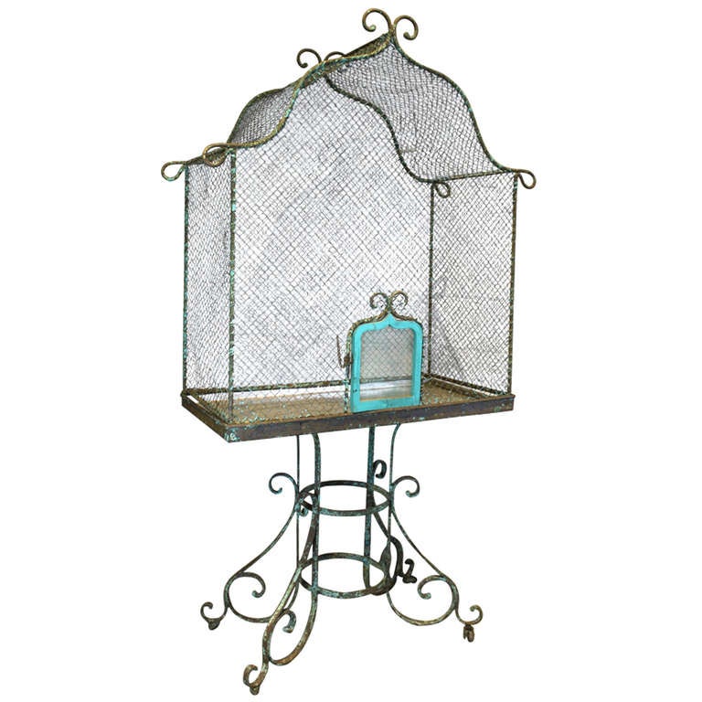 Antique French Birdcage with Stand at 1stDibs