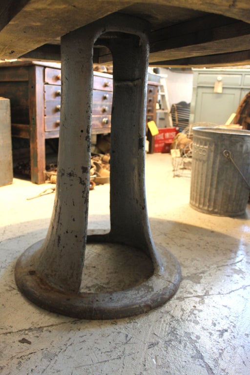 Round Industrial Dining Table at 1stDibs