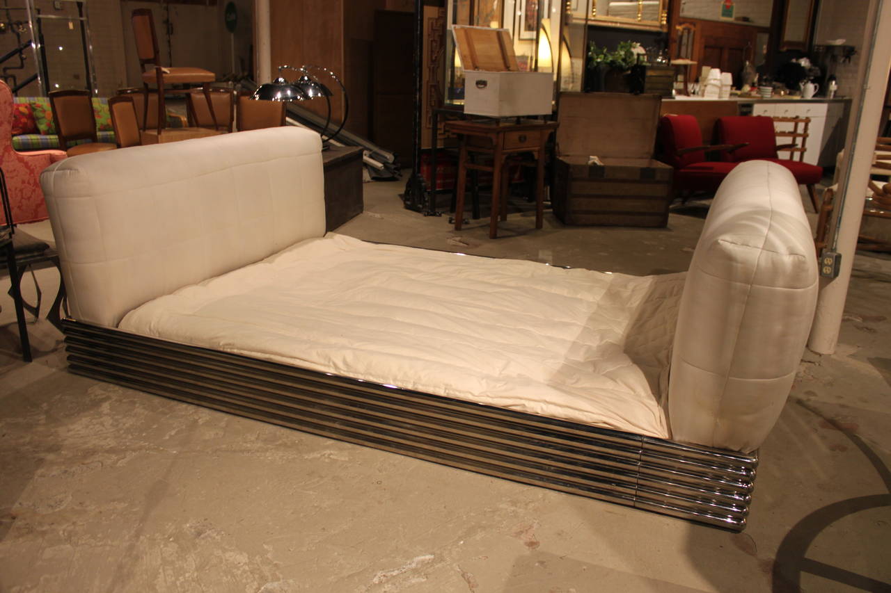Queen Size "Radiator Bed" by Brueton Polished Stainless Steel Base at ...