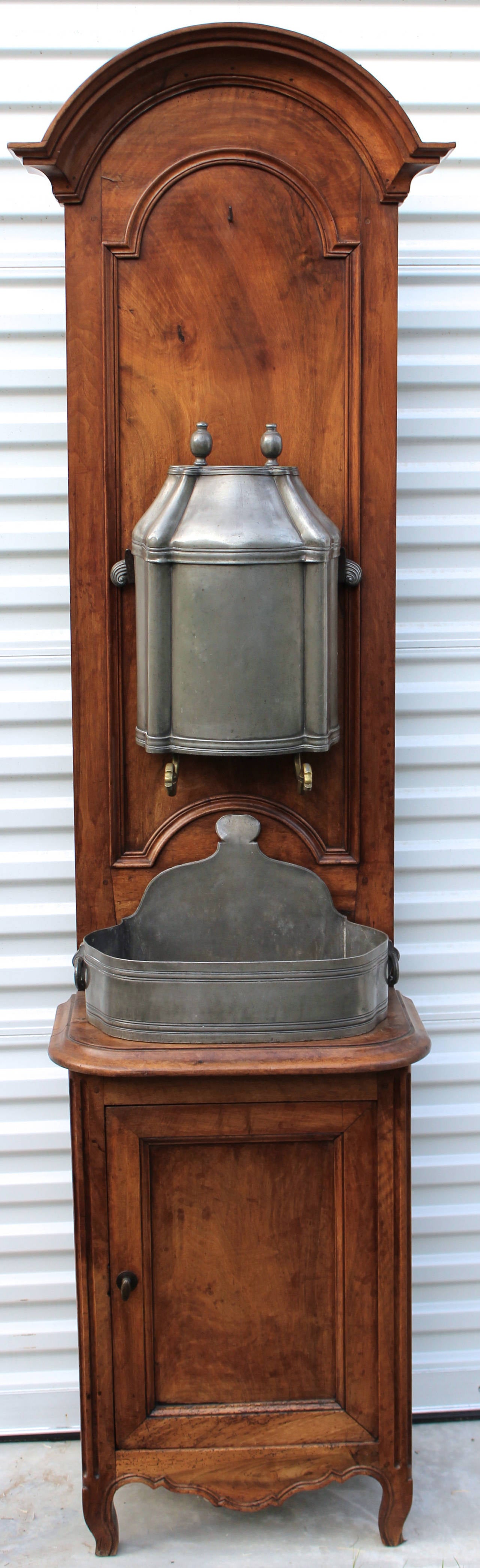 18th Century Inside Pewter Wall Fountain or Lavabo on Its Original ...