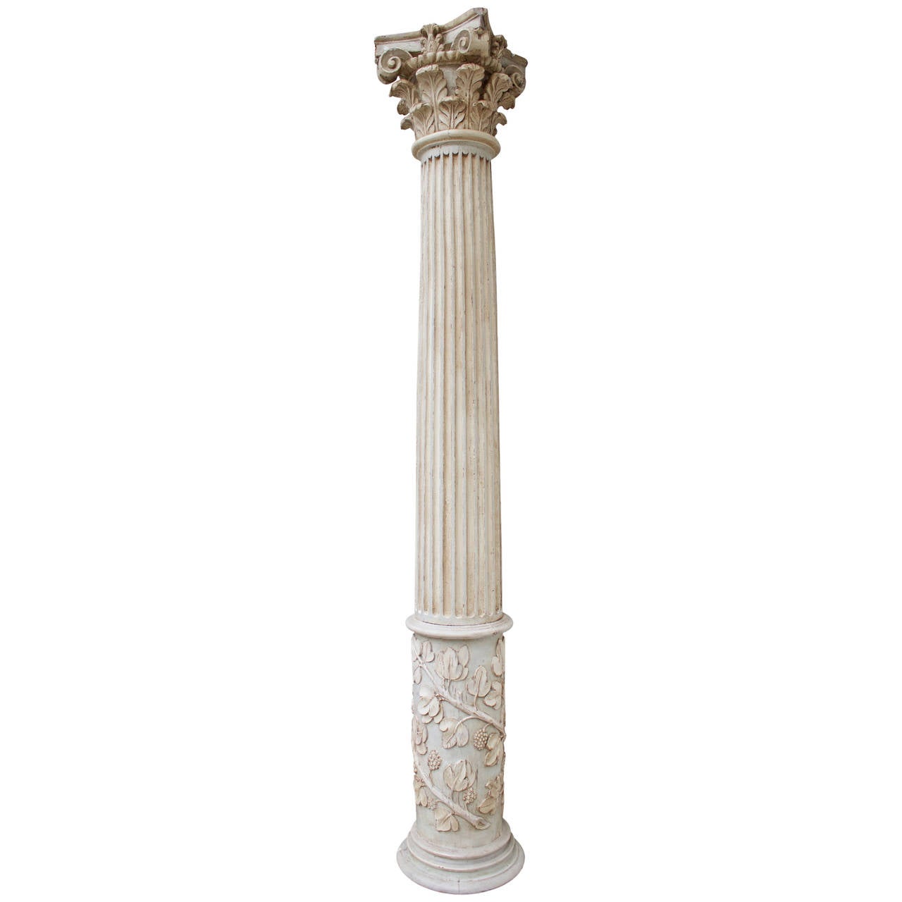 18th Century French Painted Fluted Column with Corinthian Capital at ...