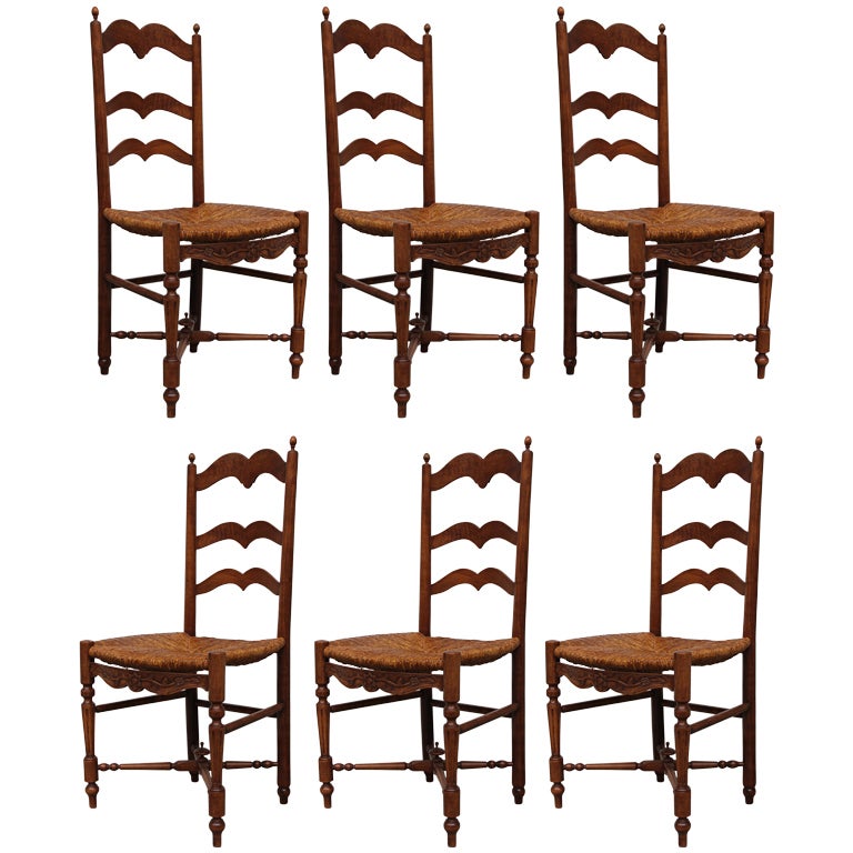 Set of 6 rare Antique chairs of Provence at 1stDibs