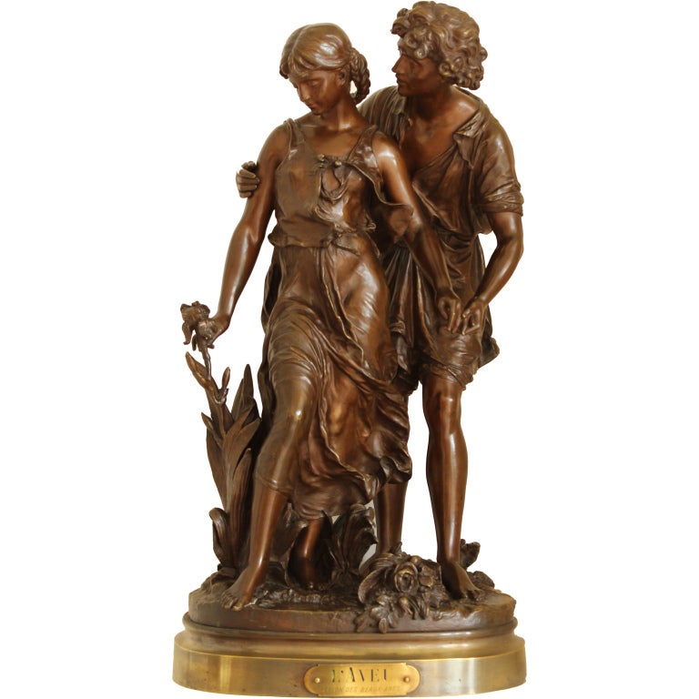 L'Aveu, Bronze Sculpture by Hippolyte Moreau For Sale at 1stDibs