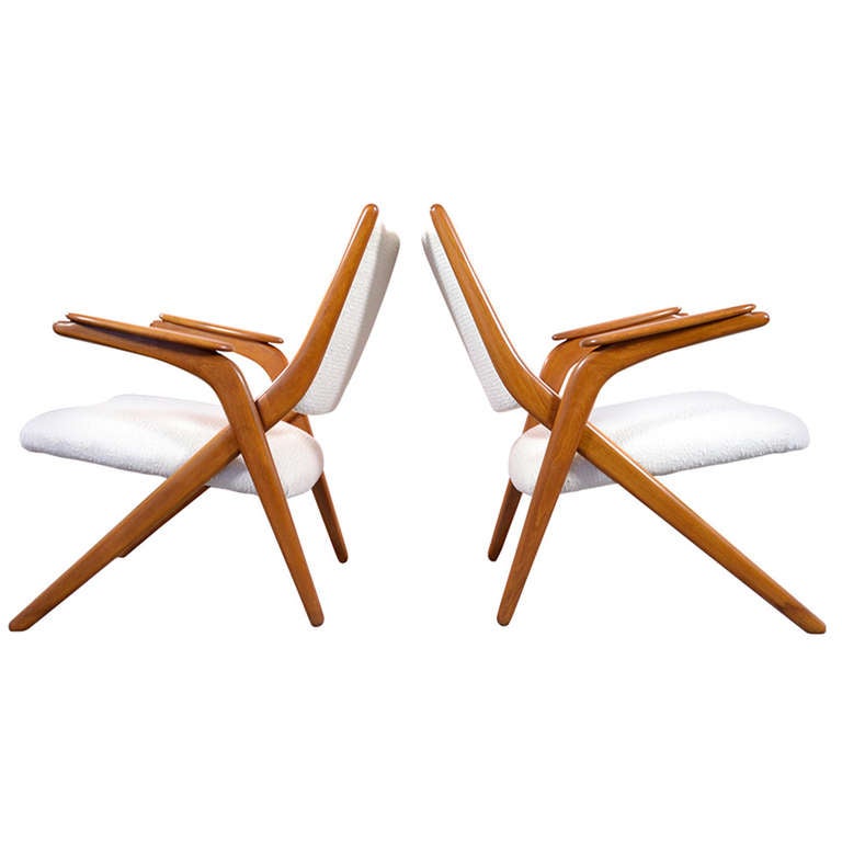Pair of Scandinavian Modern Scissor Chairs at 1stDibs