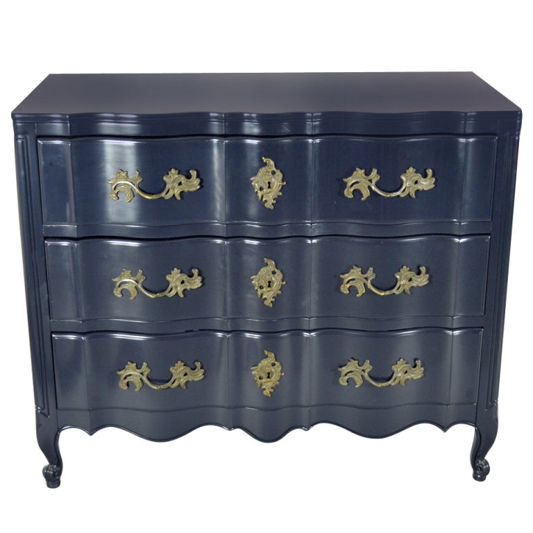 Blue Lacquered Commode at 1stDibs