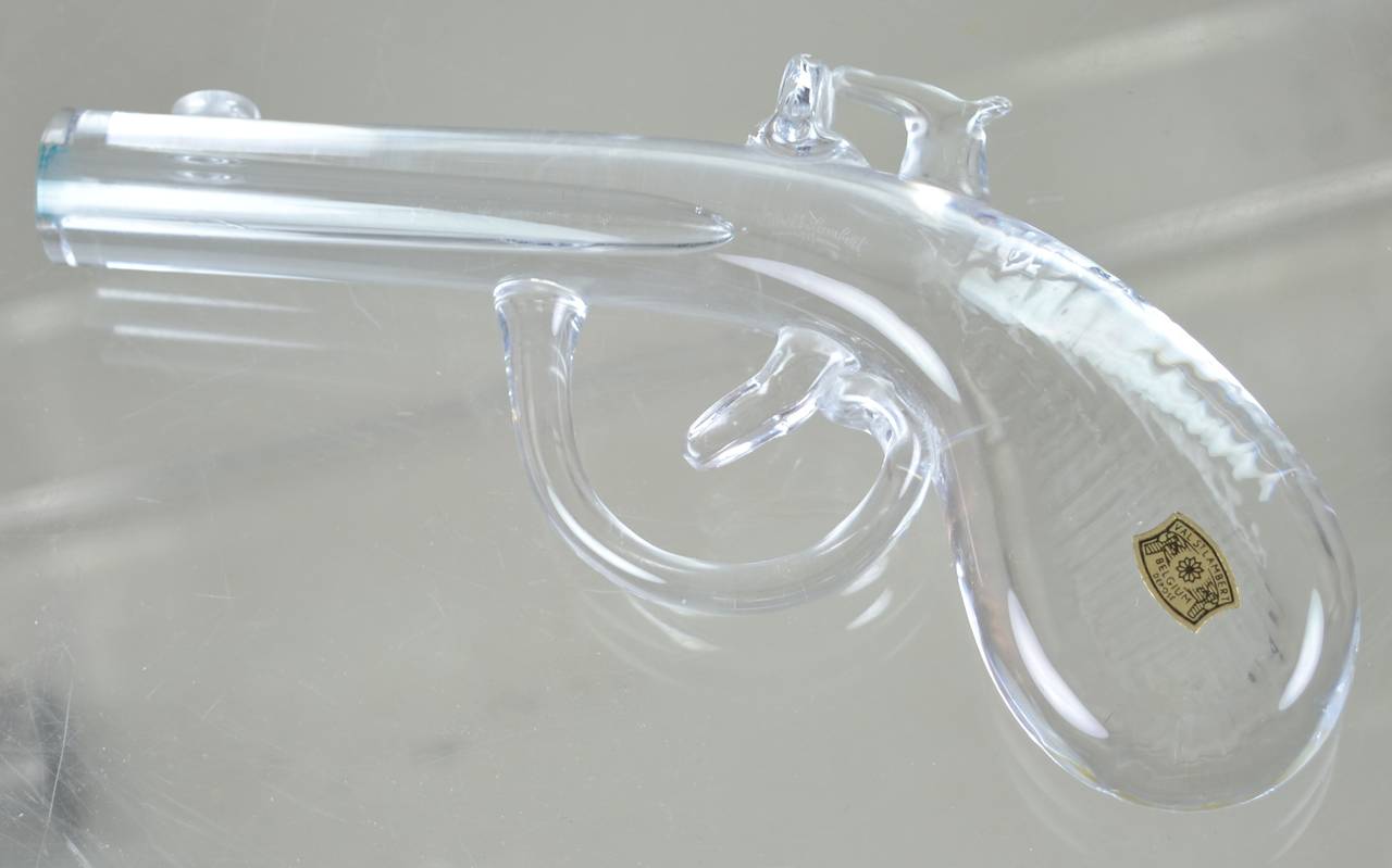 Val Saint Lambert Glass Pistol Shot Glass at 1stDibs