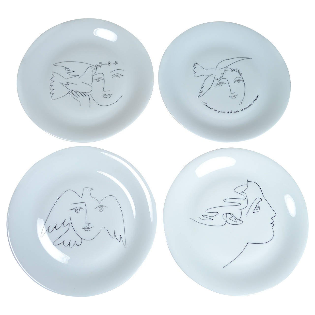 Set of Four Picasso Designed Plates for Limoges at 1stDibs