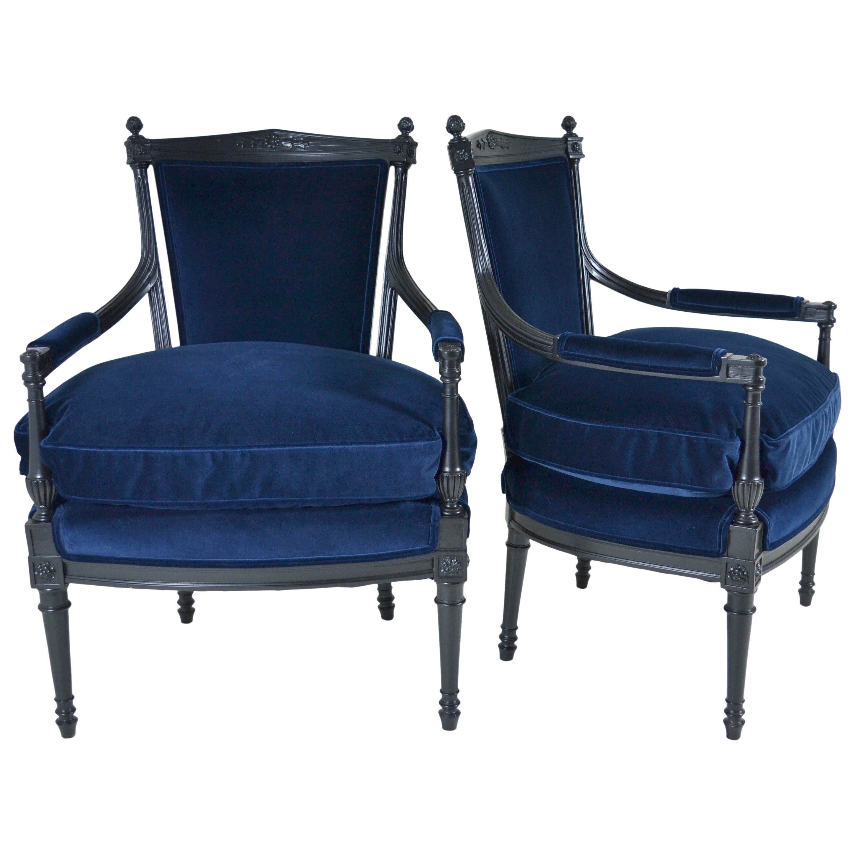 Pair of Directoire Style Fauteuil Chairs at 1stDibs