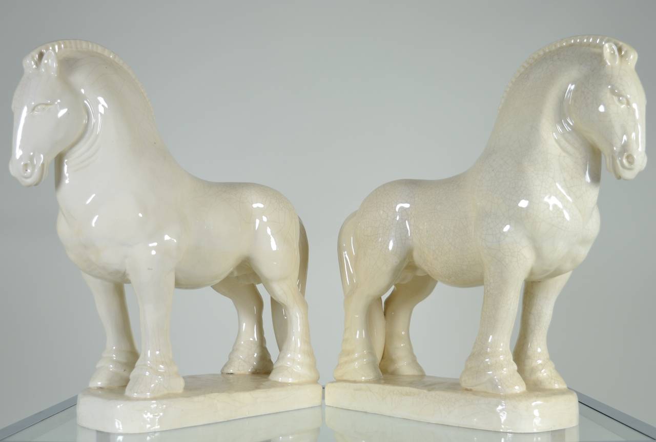 Italian Ceramic Horse Sculptures, Lorin Marsh at 1stDibs