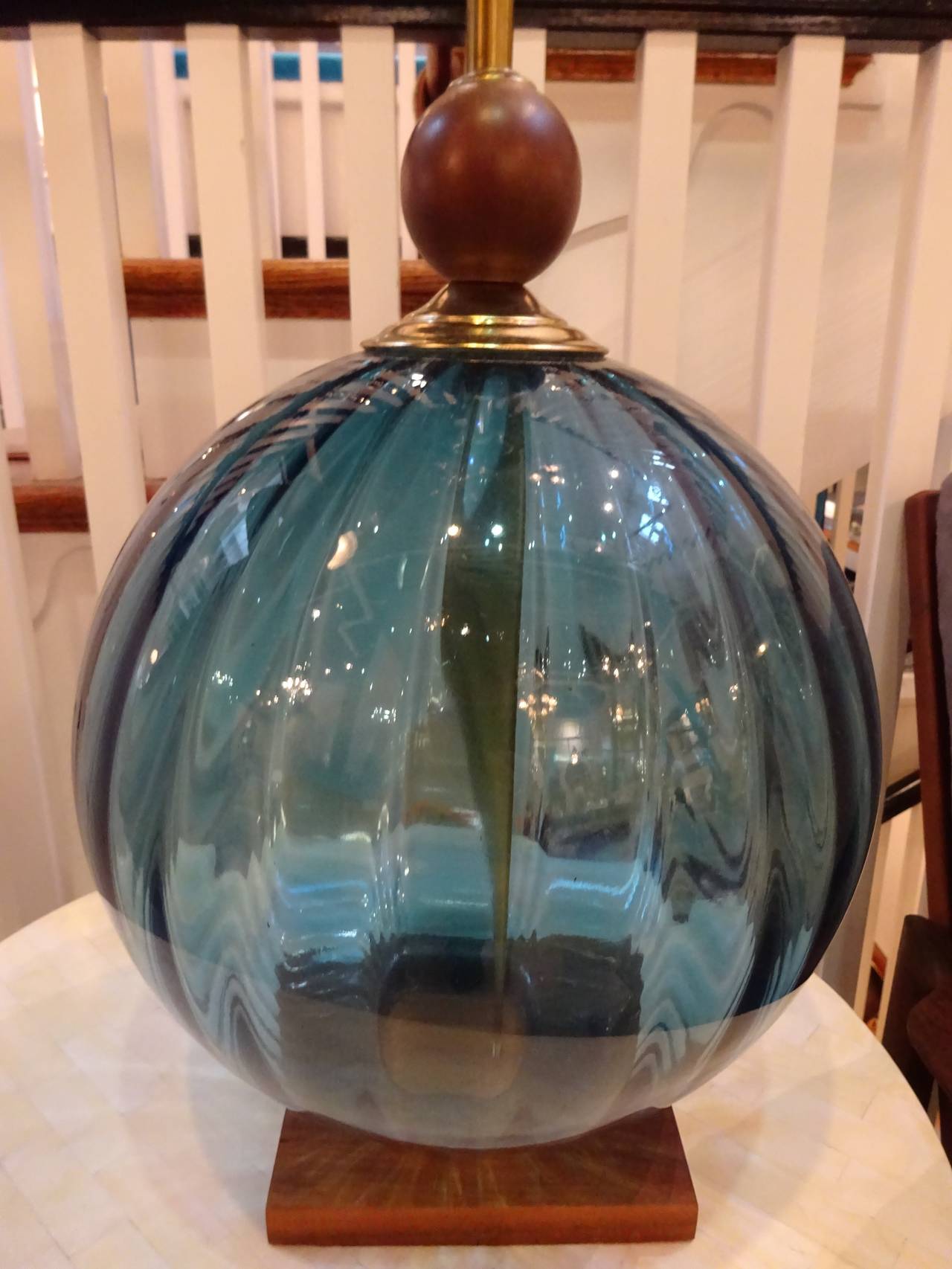 Pair of Blenko Stye Lamps at 1stDibs