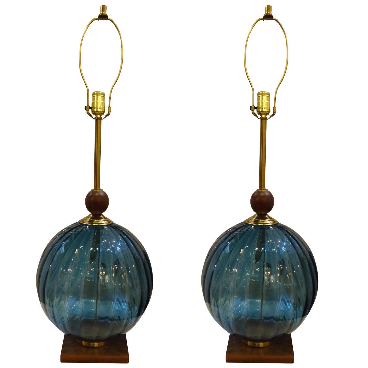 Pair of Blenko Stye Lamps at 1stDibs