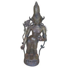 Sino-Tibetan Gilt Bronze Figure of Yama Dharmaraja For Sale at 1stdibs