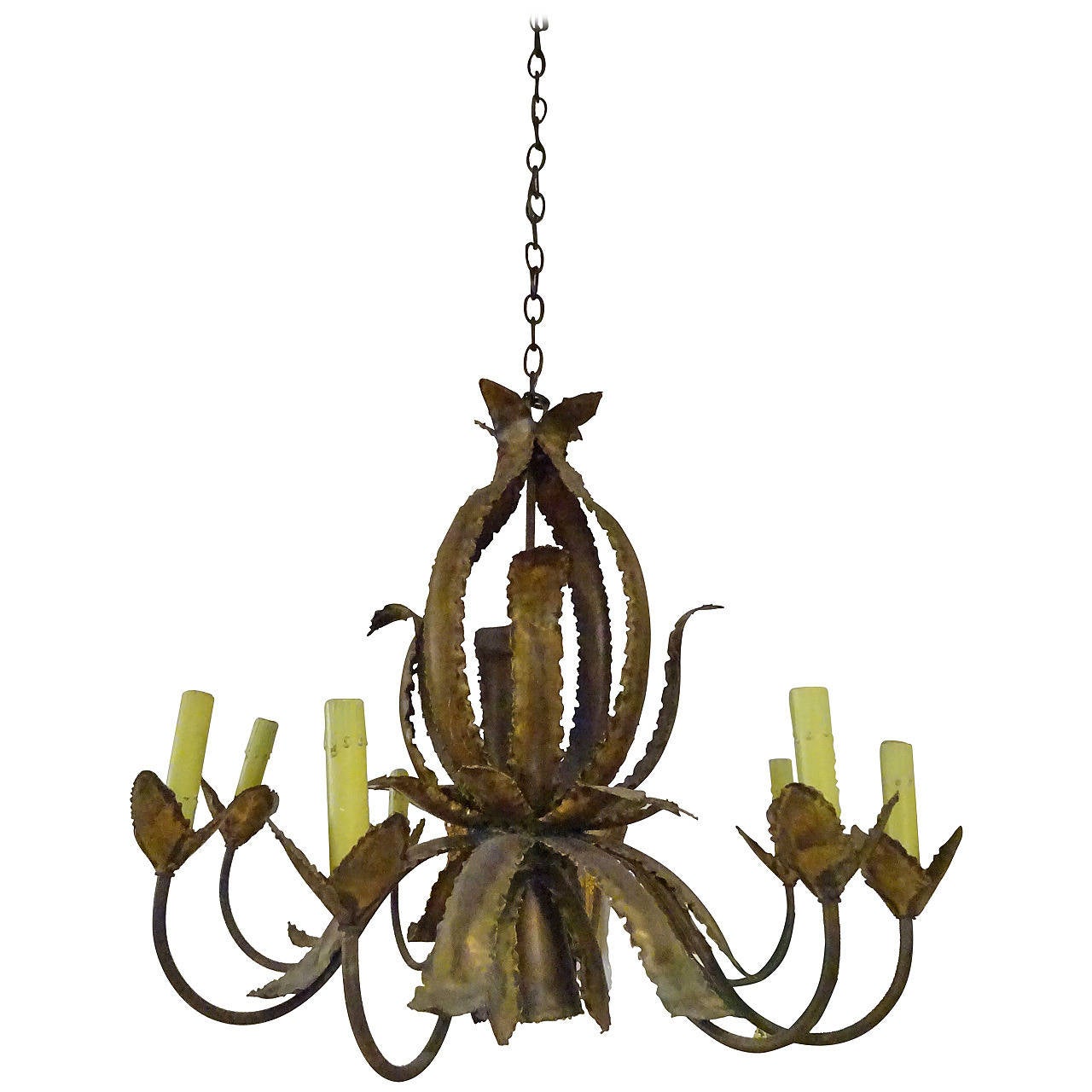 Tom Greene Style, Eight-Light Chandelier at 1stDibs